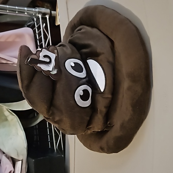 Source Unknown | Accessories | Plush Fleece Animal Emoji Poop Hat Brown ...